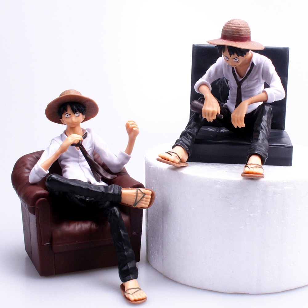12cm Anime One Piece Monkey D Luffy Action Figure Anime Luffy With Sofa ...