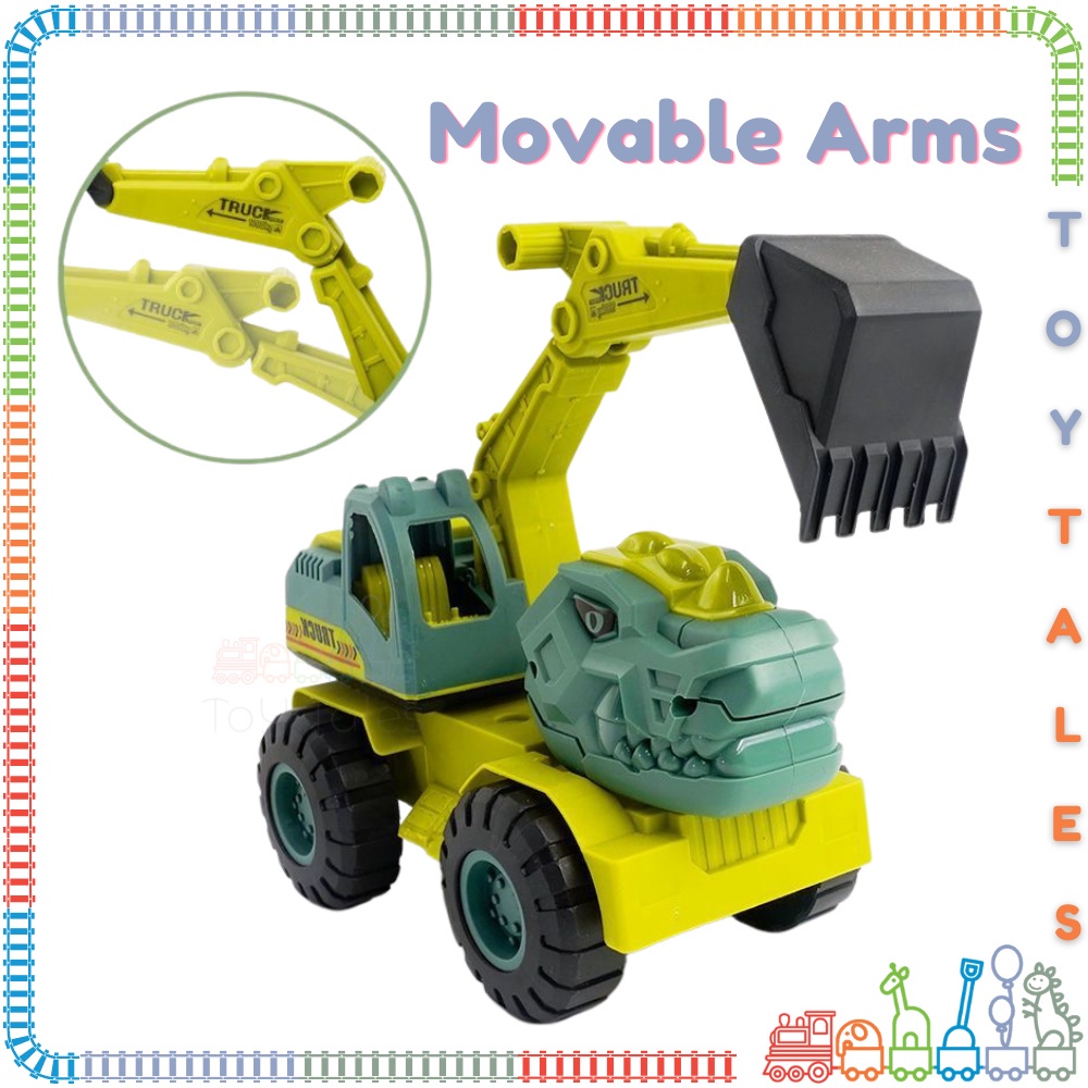 Dino Construction Vehicles Toys [ LARGE ] Jurassic Kids Dinosaur ...