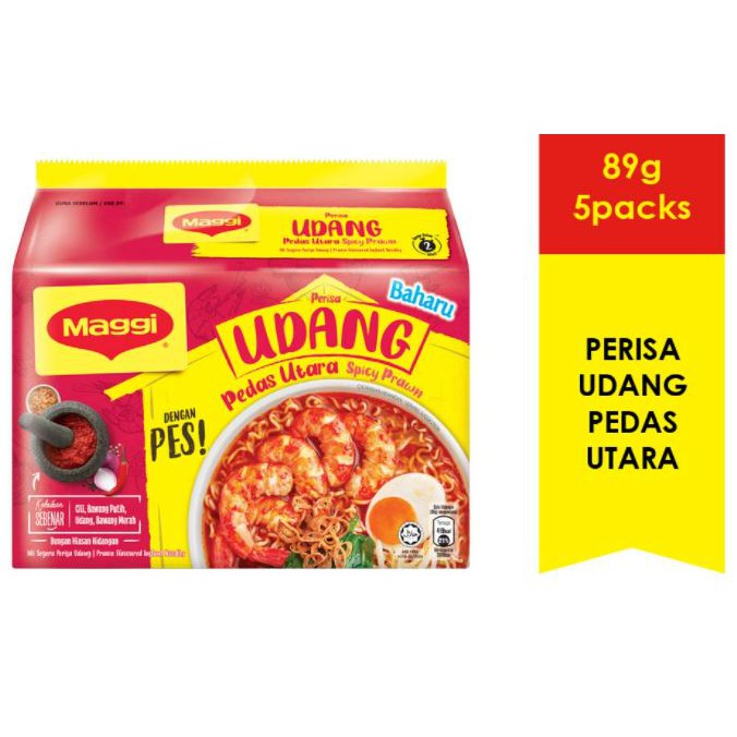 MAGGI INSTANT NOODLES UDANG PEDAS UTARA/TOMYAM KAW (5 PCS) | Shopee ...