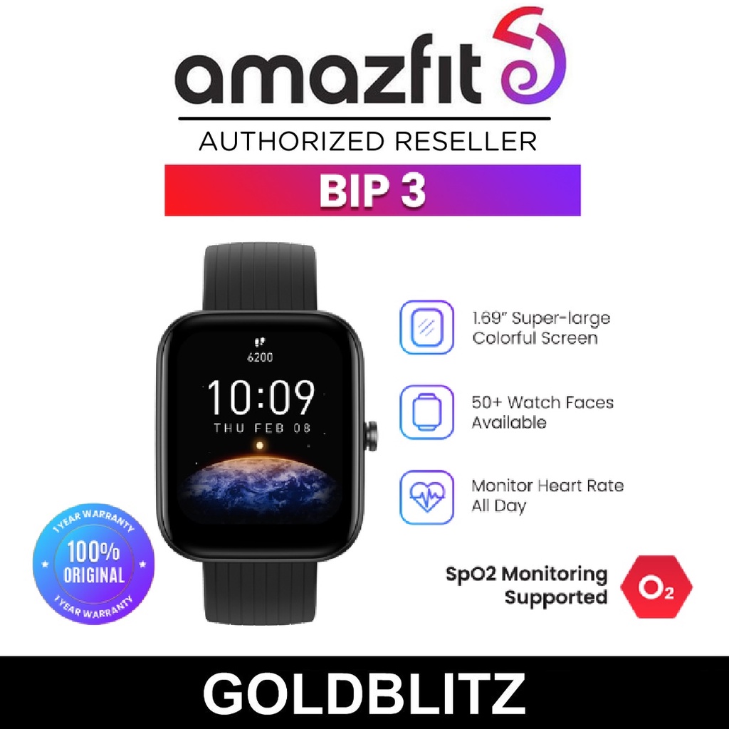 Amazfit Bip 3 Smartwatch 1.69" SpO2 A2172 Bip3 Crater Smartwatch ...