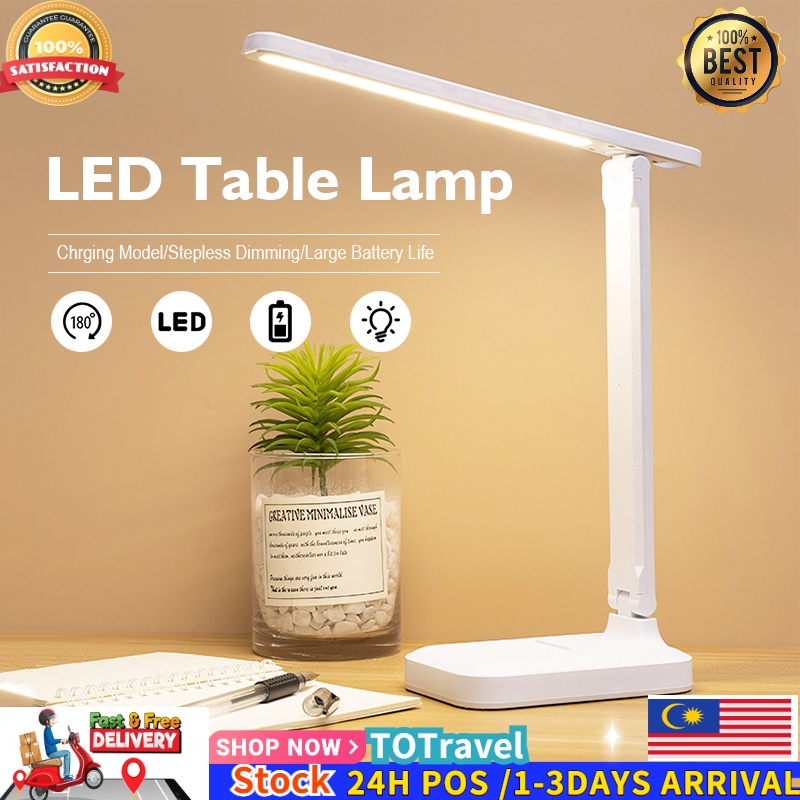 Lampu Meja Desk Lamp LED Touch Stepless Dimming USB Charge Eye ...