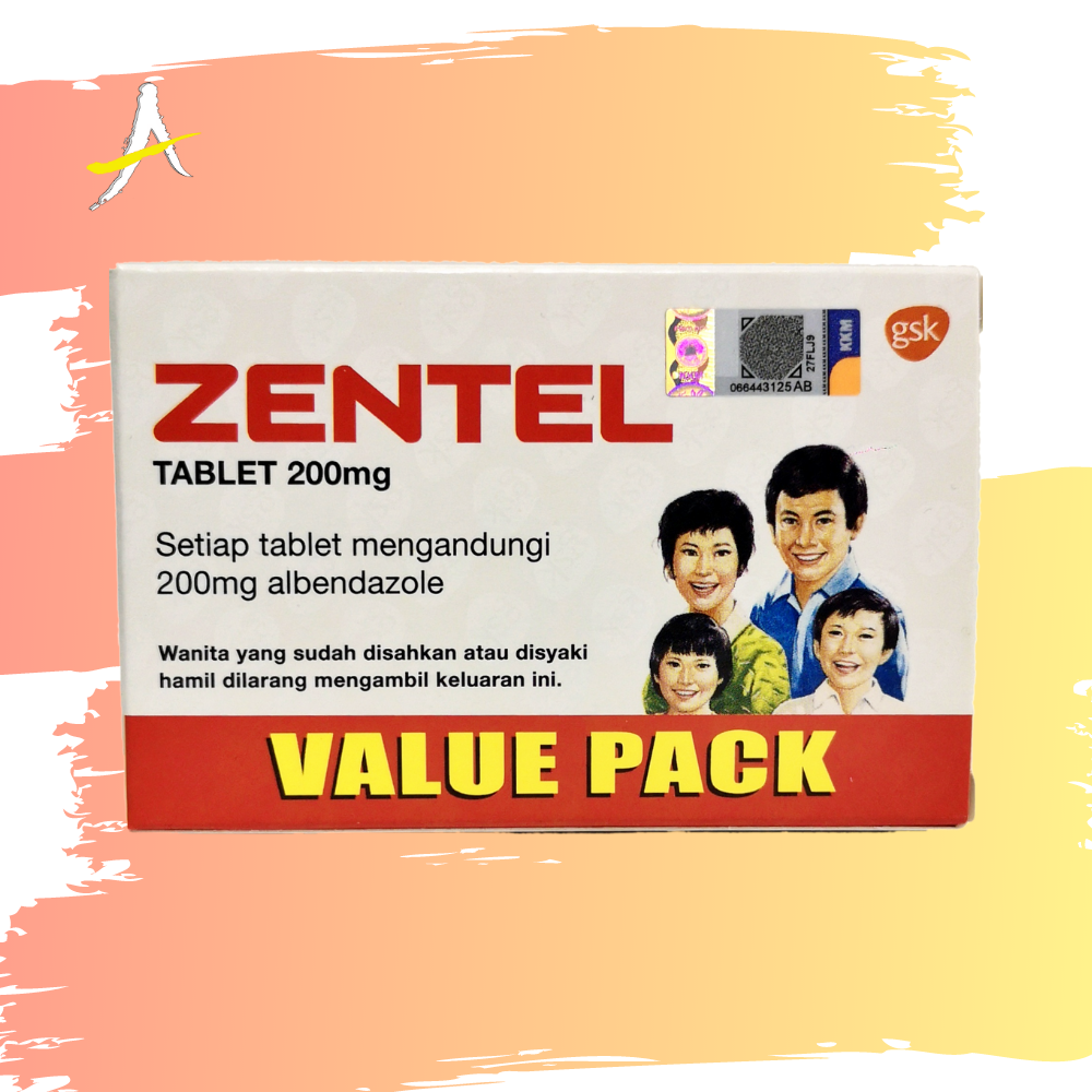 Zentel Tabs 200mg 2s (Deworming) | Shopee Malaysia