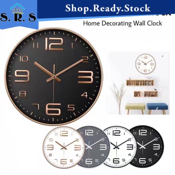 SRS_30CM Japan Quartz Movement Modern Silent Jam Dinding Wall Clock ...