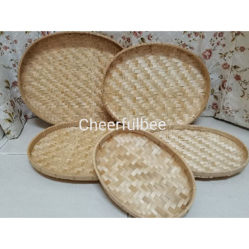 [Cheerfulbee] Handmade Bamboo Multipurpose Oval Display Tray Nyiru ...