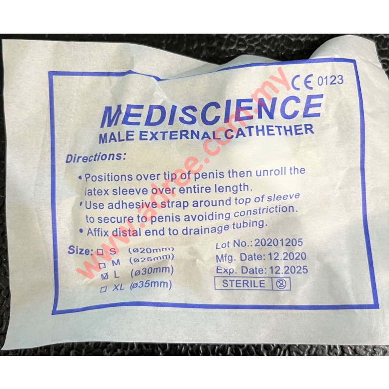 Male External Catheter Uridrop, ( Condom Catheter ), c/w Double Sided ...