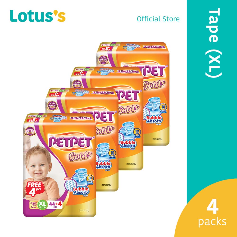 Petpet Mega Tape XL (44 Pcs x 4) [Free 4 Pcs] | Shopee Malaysia