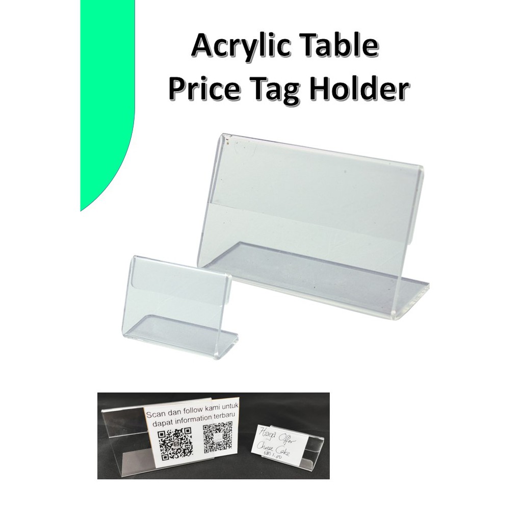 10Pcs Acrylic Table Price Tag Holder Small/Big Ready Stock | Shopee ...