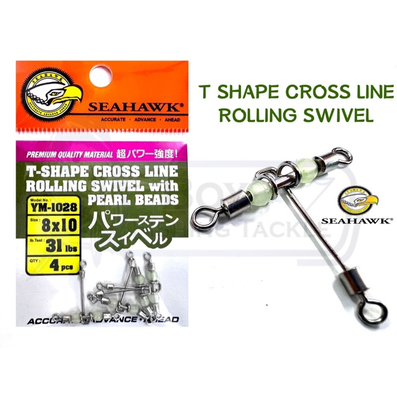 SEAHAWK T SHAPE ROLLING SWIVEL 1028 PEARL BEADS T-TYPE SWIVEL T SWIVEL ...
