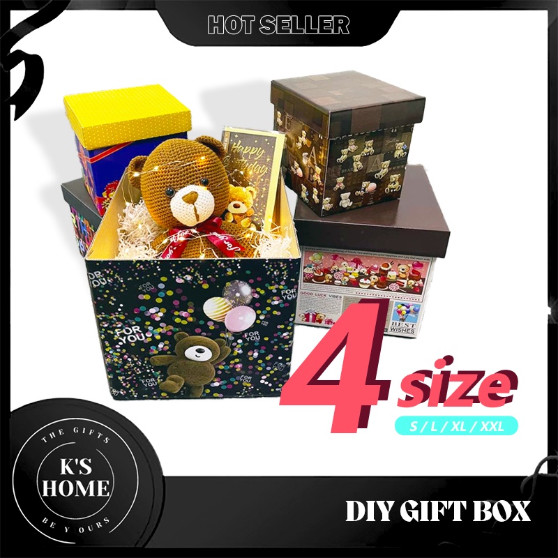 [Ready Stock] Bouquet Box Gift Box Kotak Surprise Box Packaging ...