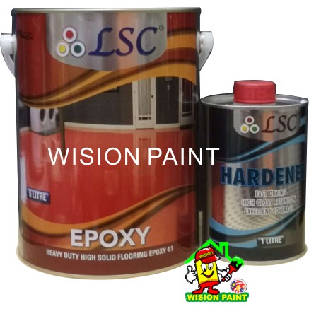 LSC 5L Epoxy Floor Paint Heavy Duty (4 Liters Epoxy Paint + 1 Liter ...