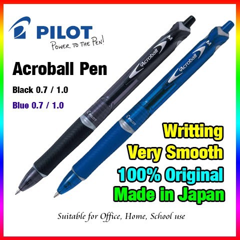 Pilot Acroball Ball Pen 0.7 - 1.0 - Black - Blue - Writting Smooth ...