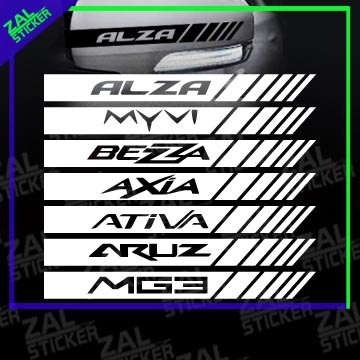 * STICKER SIDE MIRROR KIRI & KANAN (1 SET) BEZZA ALZA MYVI ATIVA ARUZ ...