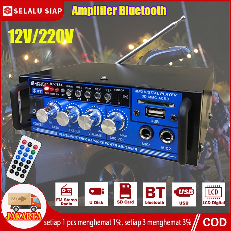 Power Ampli Amplifier Bluetooth Karaoke Home Theater+Mp3 player+FM HiFi ...