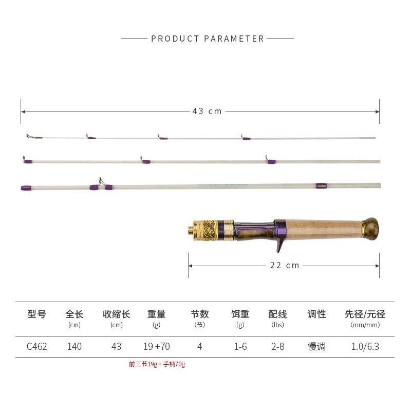 Lemoren Windshadow Ultralight UL/XUL BFS Stream Fishing Travel Rod ...