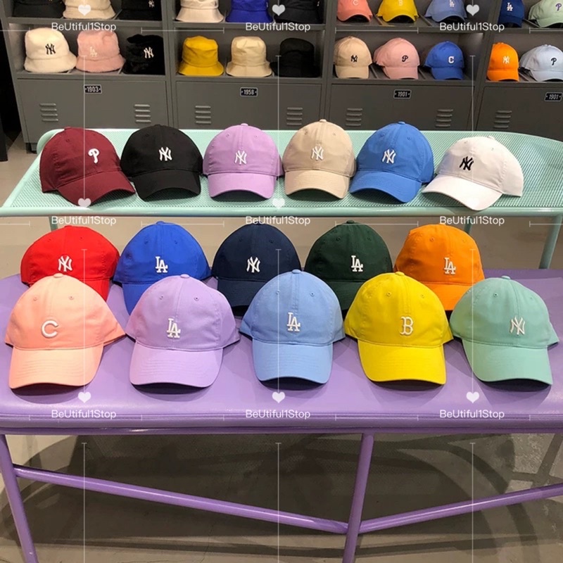 MLB Korea Baseball Cap Unisex Fashion Man Cap Women Cap Small Logo NY ...