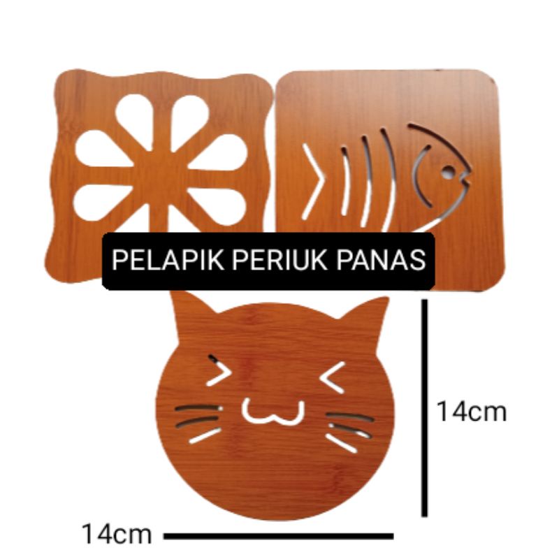 Lapik Periuk Panas Kayu Alas Pinggan Pelapik Pinggan Meja Doorgift Wood ...