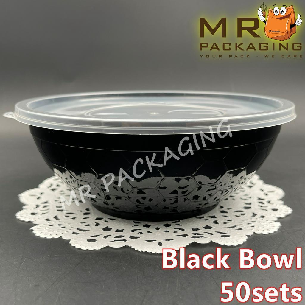 900ml PP Bowl with Lid ( 50sets± ) Bowl Round Disposable Plastic Food Container 900 ml - Bekas ...