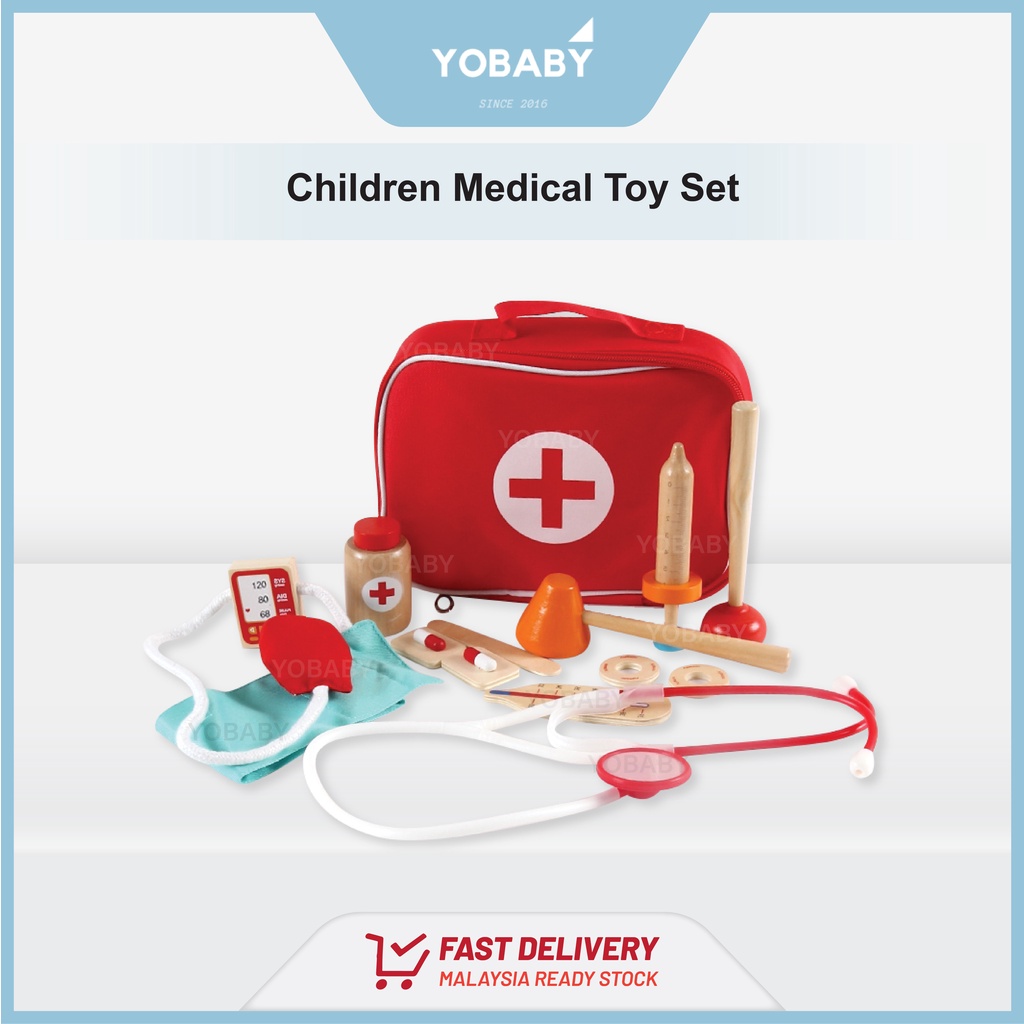 Simulated Doctor play set Medical Kit Pretend Role Play Children Wooden ...