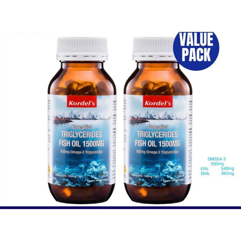 Kordel's OmegRich Triglycerides Fish oil 1500mg Softgel Exp 06/23 ...