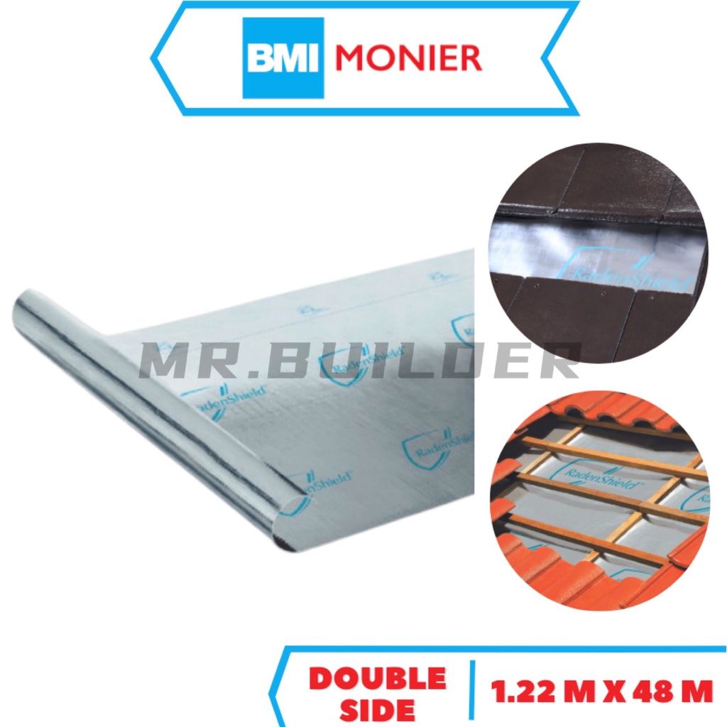 MONIER Radenshield AL + FX 1.25M x 48M Double Side Leak Proof 100% ...