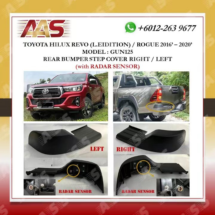 TOYOTA HILUX REVO (L.EDITION) / ROGUE 2016'-2020' GUN125 REAR BUMPER STEP COVER RIGHT / LEFT ...