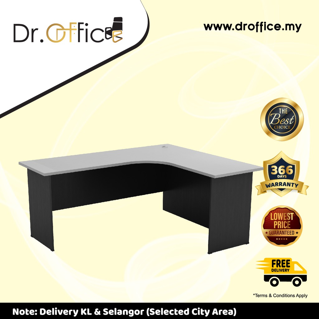 M-GL652 L-SHAPE TABLE | MEJA L SHAPE | MEJA PEJABAT | OFFICE TABLE ...