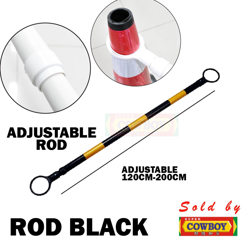 Adjustable Rod & Safety Cone / Rubber Safety Cone Traffic PVC Cone Road ...