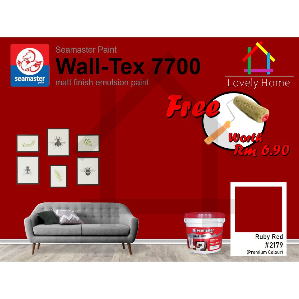 7 Litres Seamaster Paint Interior Wall-Tex Ruby Red #2179 (Premium ...