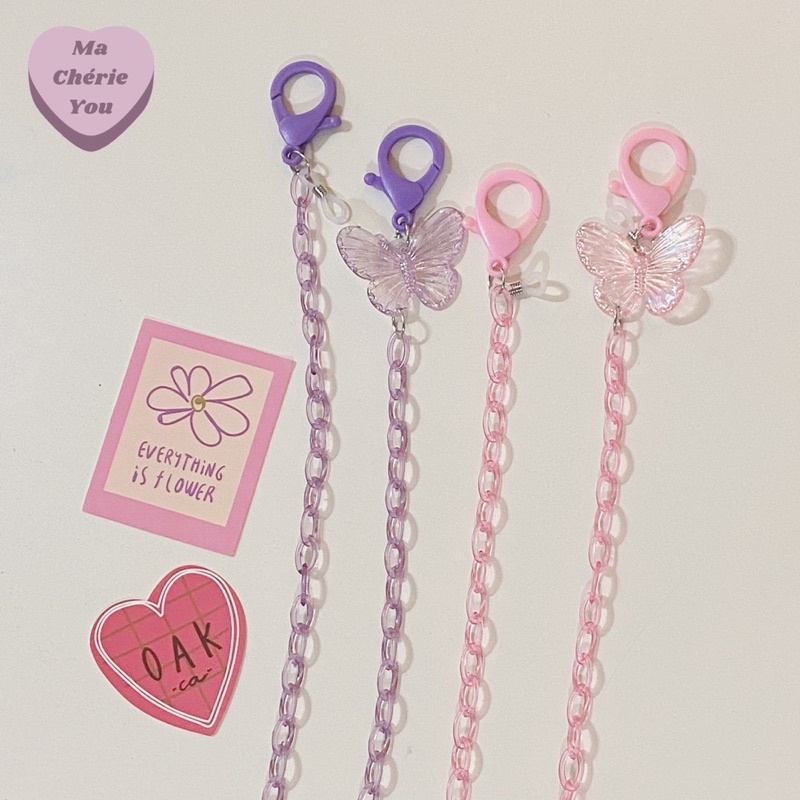 Korean Ins Butterfly Mask chain mask adapter Mask Lanyard Hijab Mask ...