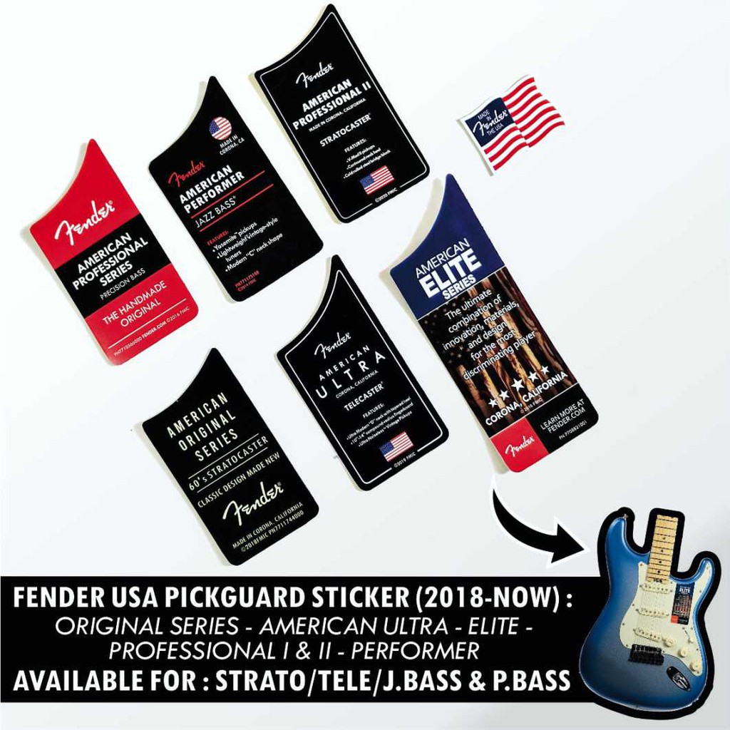 Guitar and Bass Pickguard Sticker Set USA ST TL PB JB Pickguard Sticker ...