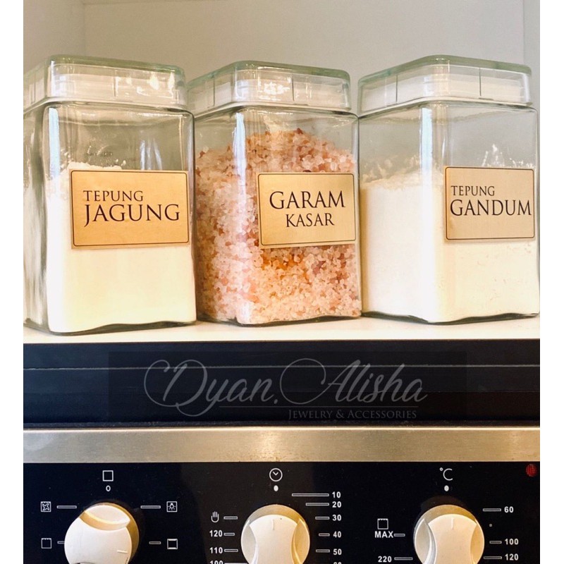 Balang Rempah Kaca 1.8 Litre + Sticker Pilihan Anda / Glass Spice Jar ...