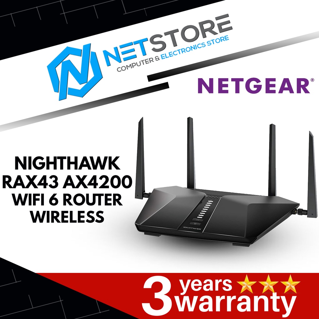 NETGEAR NIGHTHAWK RAX43 AX4200 WIFI 6 ROUTER WIRELESS - RAX43-100EUS ...