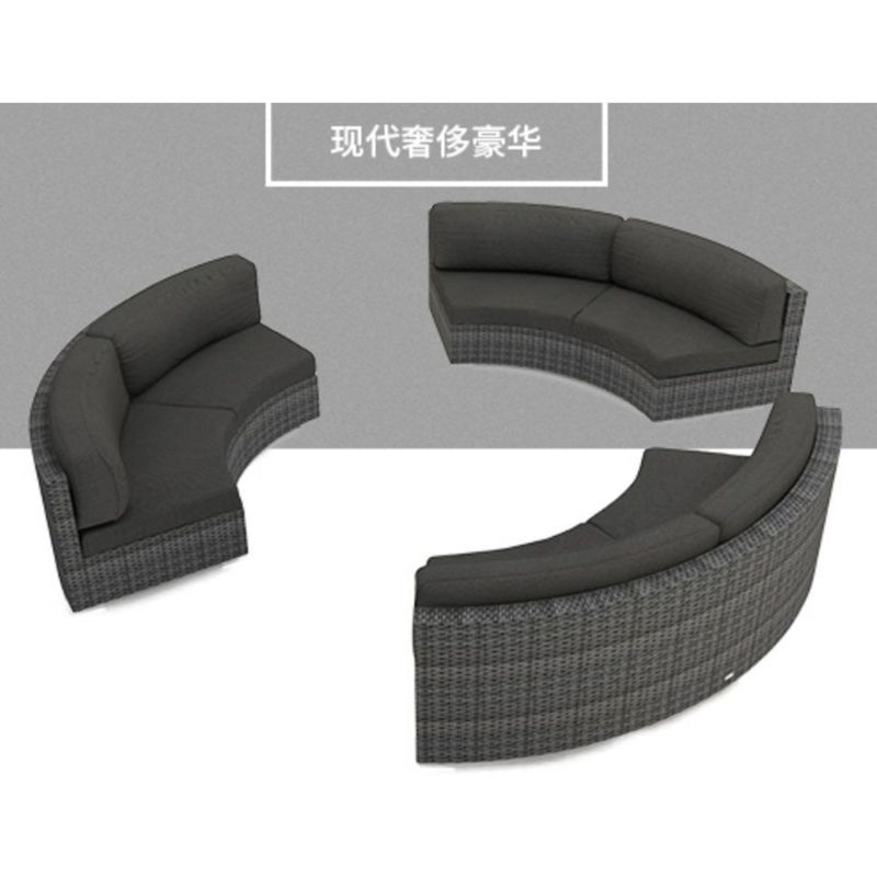 Round Rattan Sofa Outdoor Rattan Sofa Semicircle Sofa Leisure Rattan ...