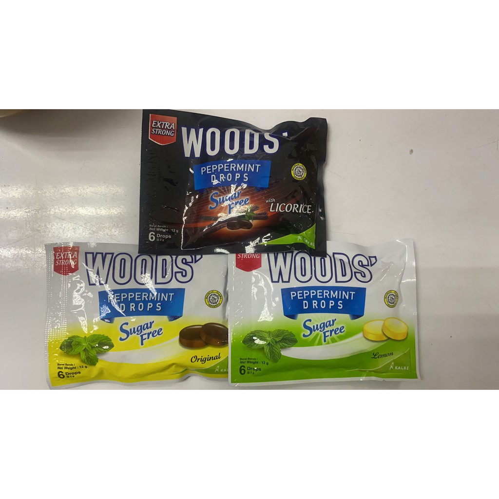 WOODS PEPPERMINT DROPS SUGAR FREE 6DROPS/PACK ASSORTED | Shopee Malaysia
