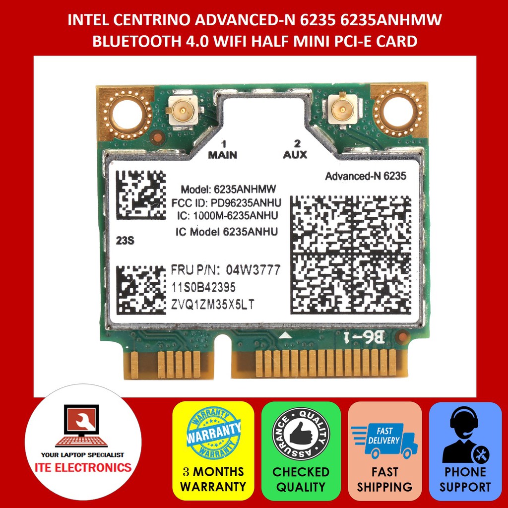 INTEL CENTRINO ADVANCED-N 6235 6235ANHMW 6235ANHU BLUETOOTH 4.0 WIFI ...