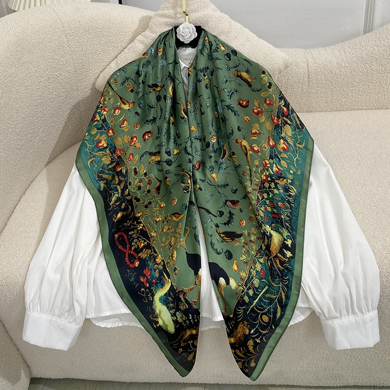LISA Fashion Scarf 110X110 cm Square Scarf Printed Scarf women Lady ...