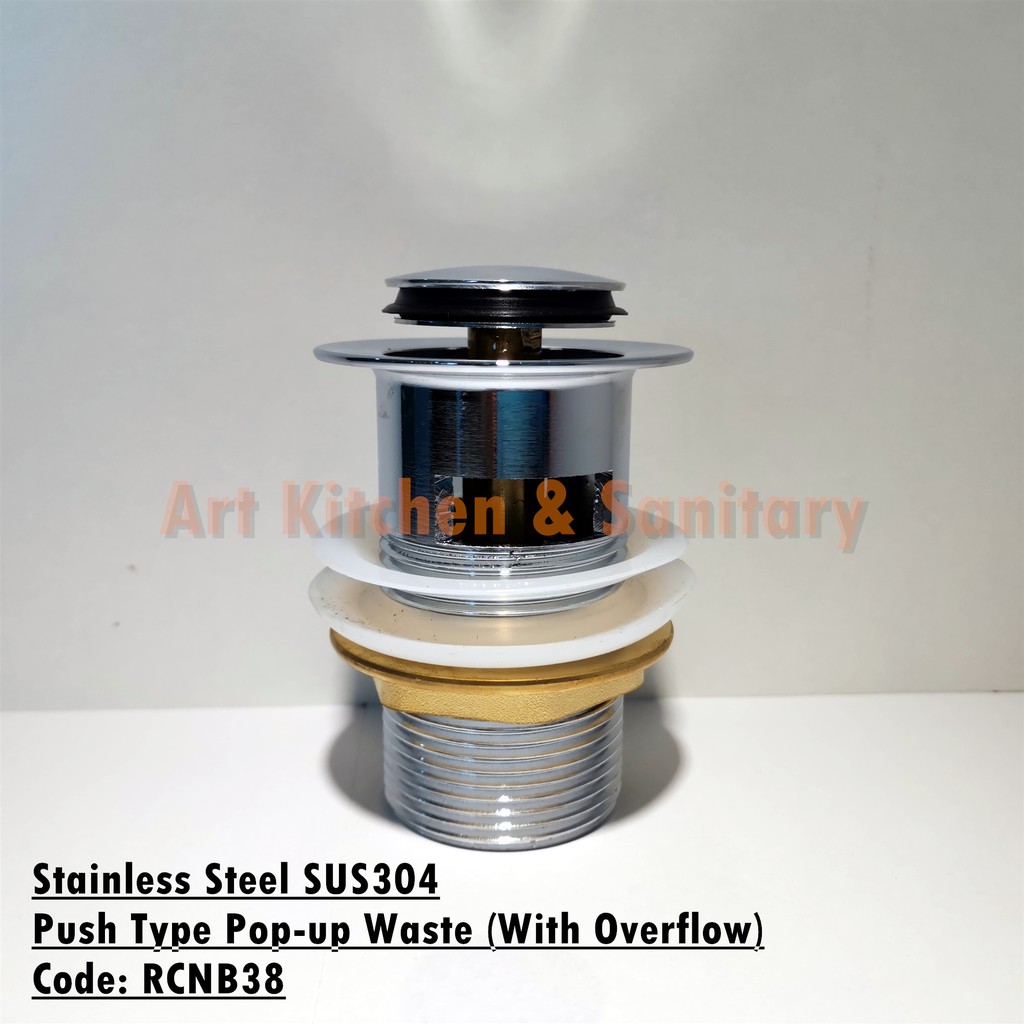 Push Type Pop-up Waste (With Overflow) | Shopee Malaysia