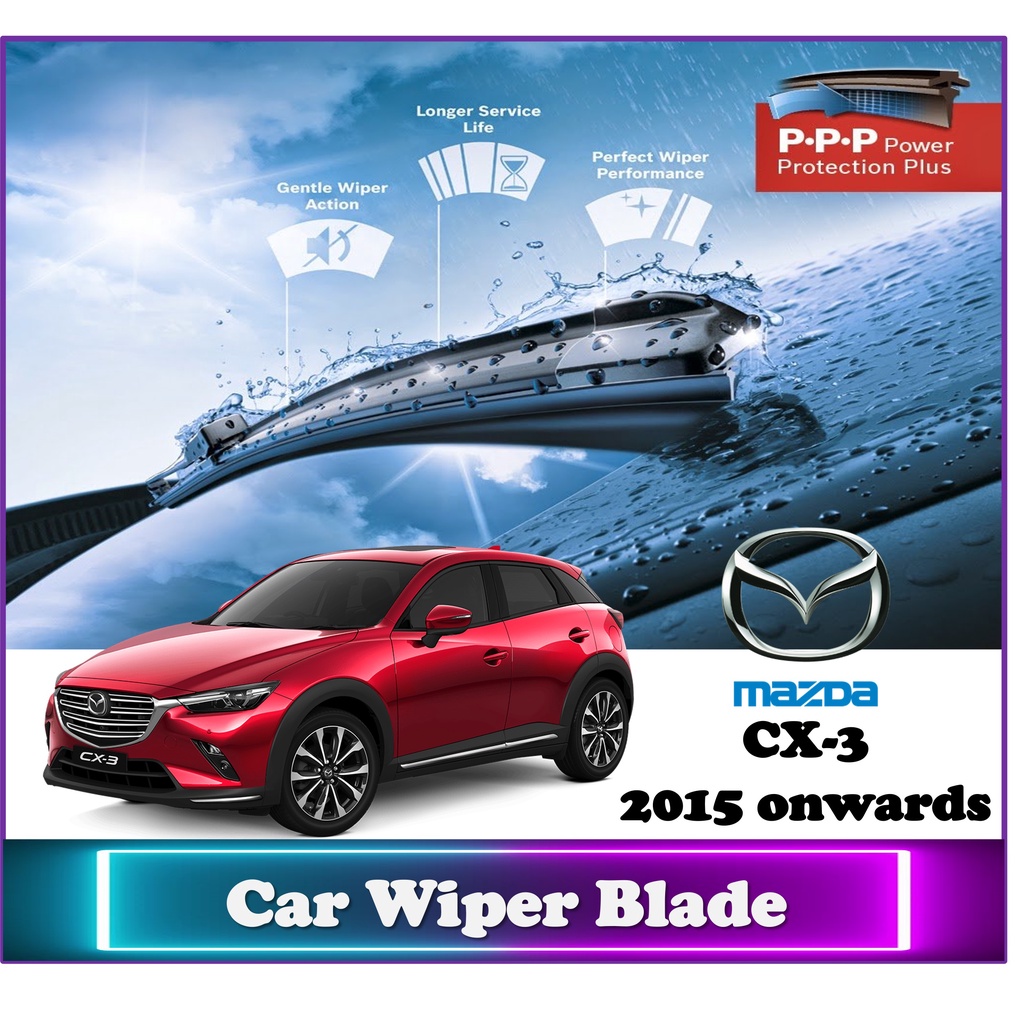 Mazda CX-3 】 Nano Coating Soft Silicone Car Wiper Blades - 1 pair ...