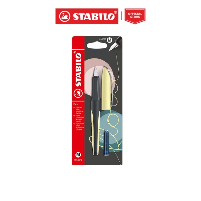 STABILO Flow Pastel Colour Fountain Pen 0.5mm Medium Tip Super ...