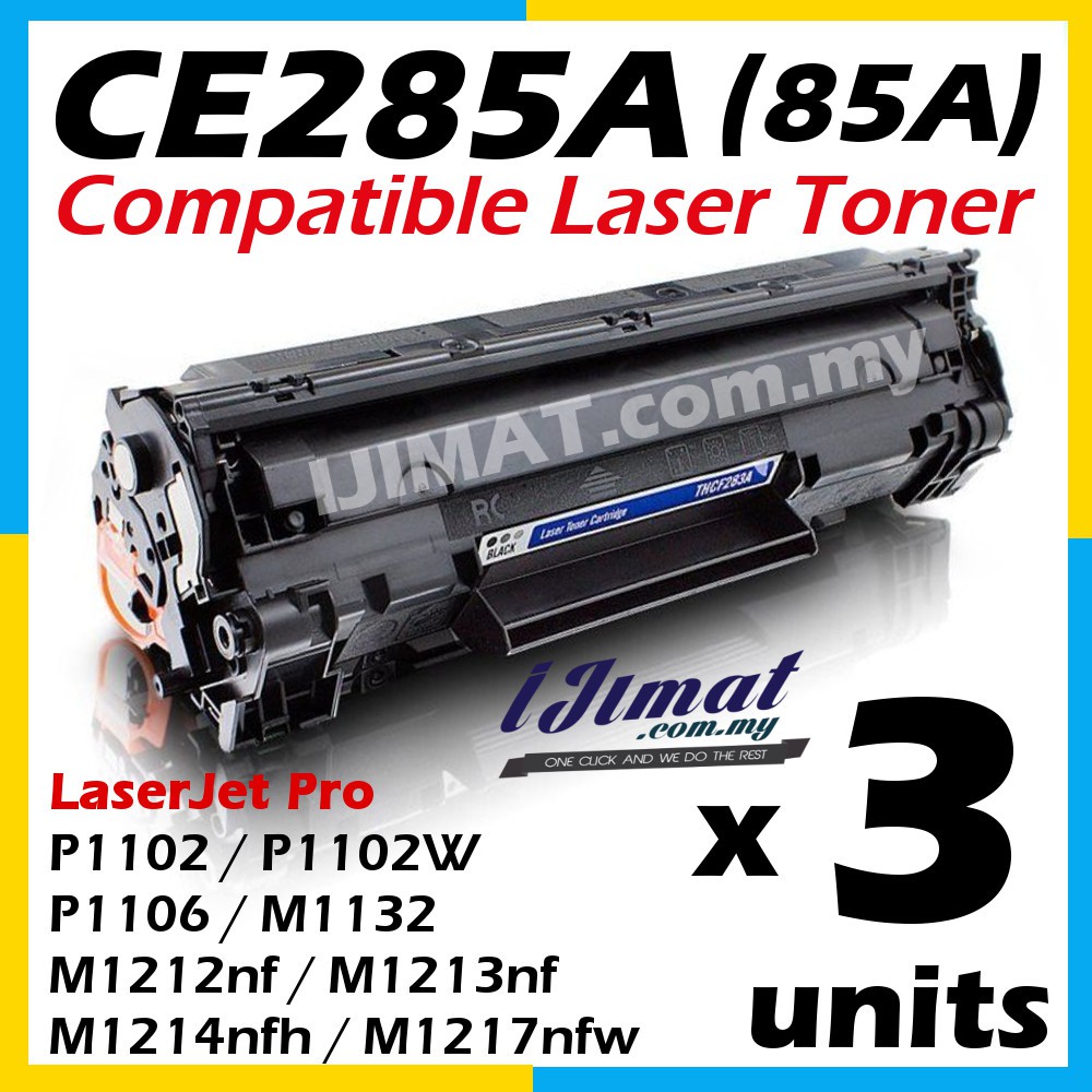 3 Units CE285A 85A CE285 A HP Compatible P1100 P1102 P1102W M1130 M1132 ...