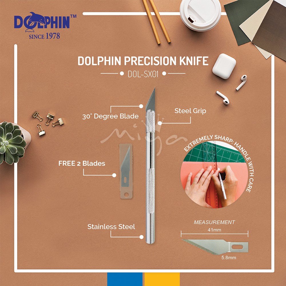 Dolphin Precision Metal Art Pen Knife Cutter Blade for Craft DOL-SX01 ...