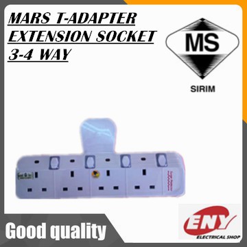 MARS T-ADAPTER EXTENSION SOCKET 3-4 WAY (READY STOCK) | Shopee Malaysia