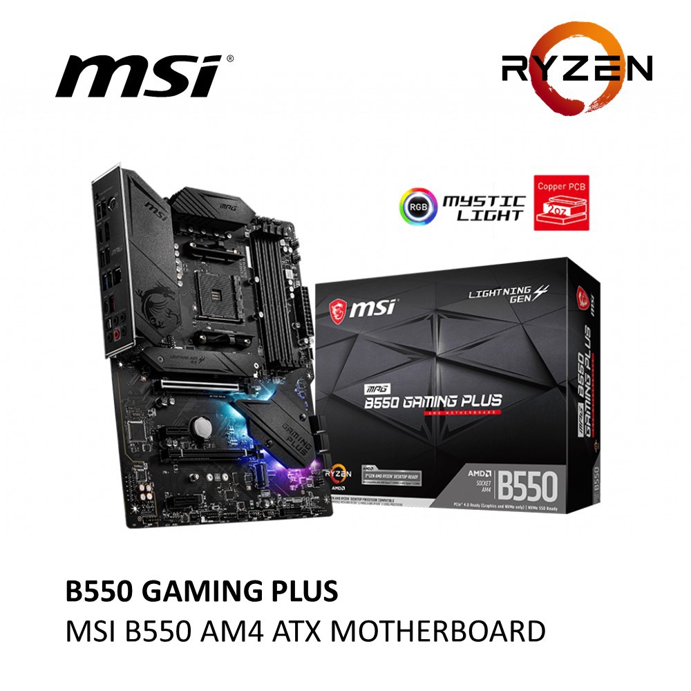 MSI B550 GAMING PLUS AMD AM4 ATX MOTHERBOARD | Shopee Malaysia