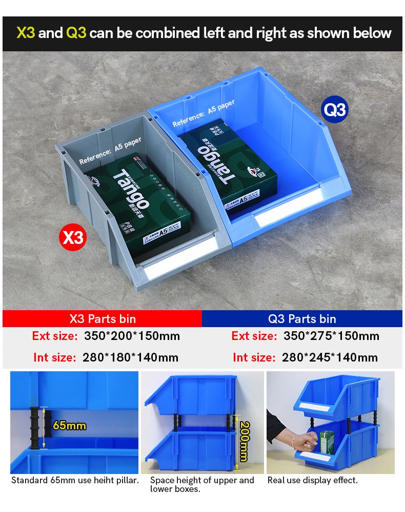 X SERIES PARTS BIN |Plastic Stackable Parts Box Multi Toolbox for ...