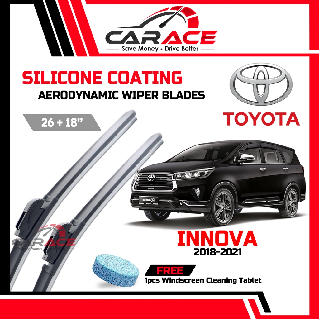 Toyota Innova 2018-Present | CARACE Aerodynamic SILICONE Wiper Blades ...