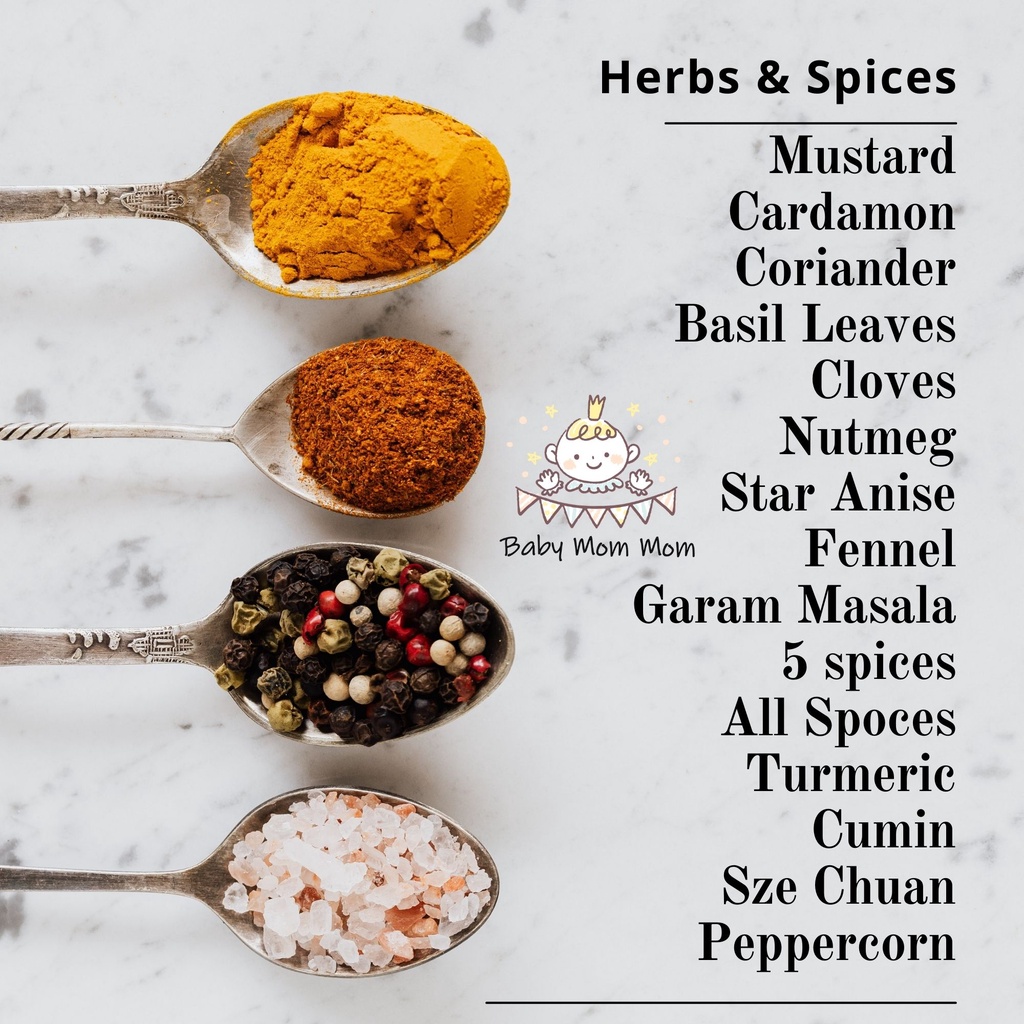 Cardamon| Coriander| Basil leaves| Clove| Nutmeg| Star Anise| Fennel ...