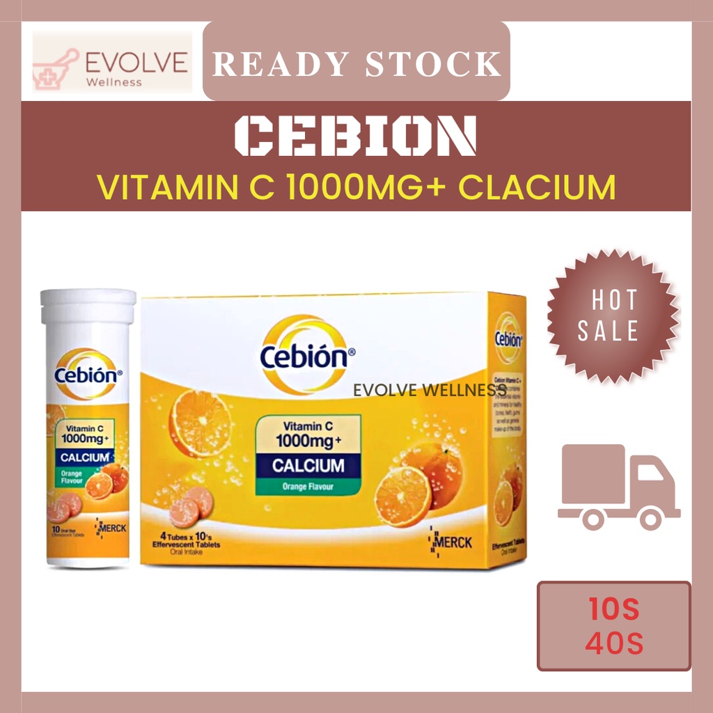 [READY STOCK] Cebion Effervescent Vitamin C 1000mg + CALCIUM (4 x 10s ...