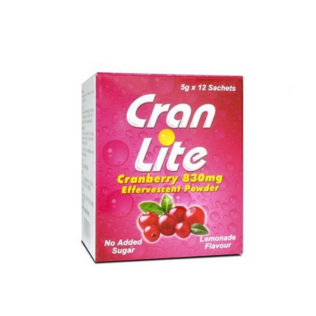 Cran Lite Cranberry 830mg Effervescent Powder Lemonade Flavor (5g x 12 ...