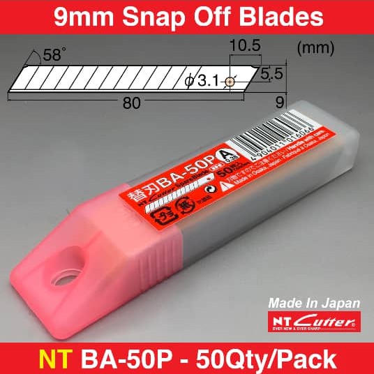 [100% ORIGINAL] NT CUTTER Spare Blade BA-50P (50pcs / PACK) MADE IN ...