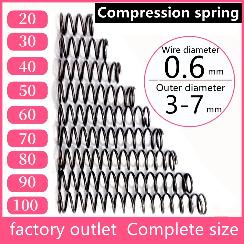 HJC】5pcs wire diameter 0.6mm outer diameter 3-7mm compression spring ...